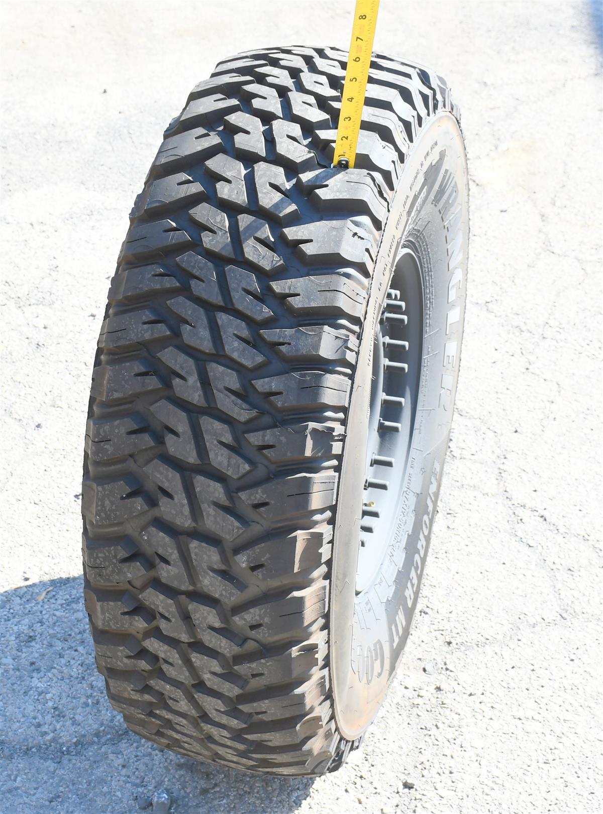 Goodyear Wrangler Enforcer MT 37x12.50R16.5LT Mounted on 24 Bolt Rim 100% Tread HMMWV